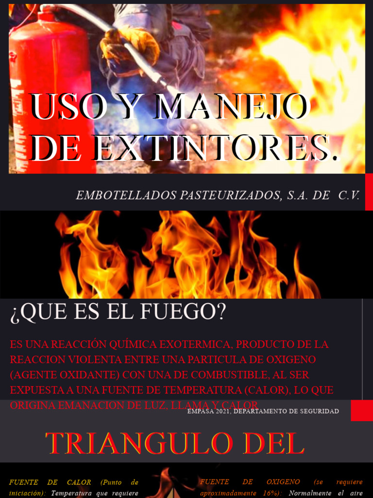 Manejo y Uso de Extintores | PDF | Combustibles | Incendios