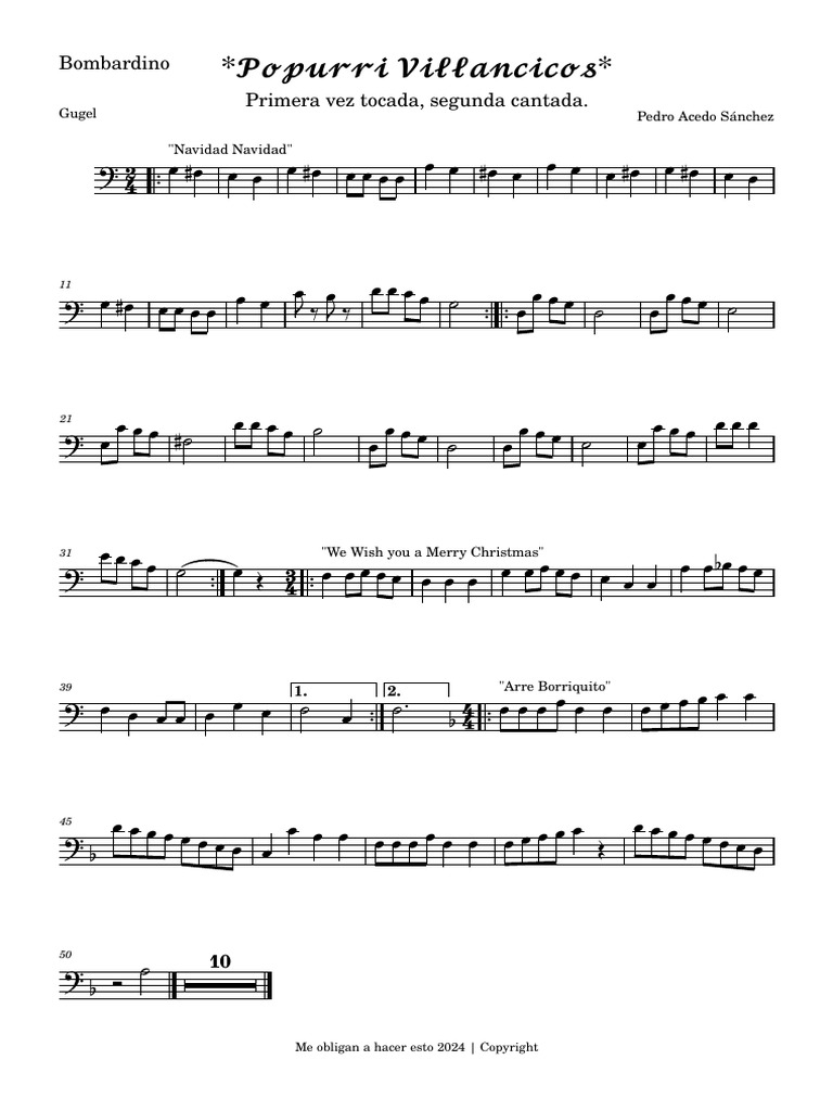 Popurri Villancicos-Bombardino | PDF