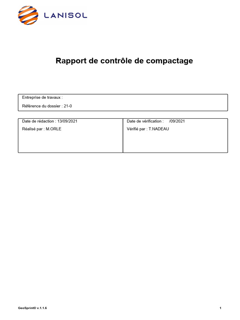 Rapport de contrôle de compactage Panda | PDF | Technologie et ingénierie
