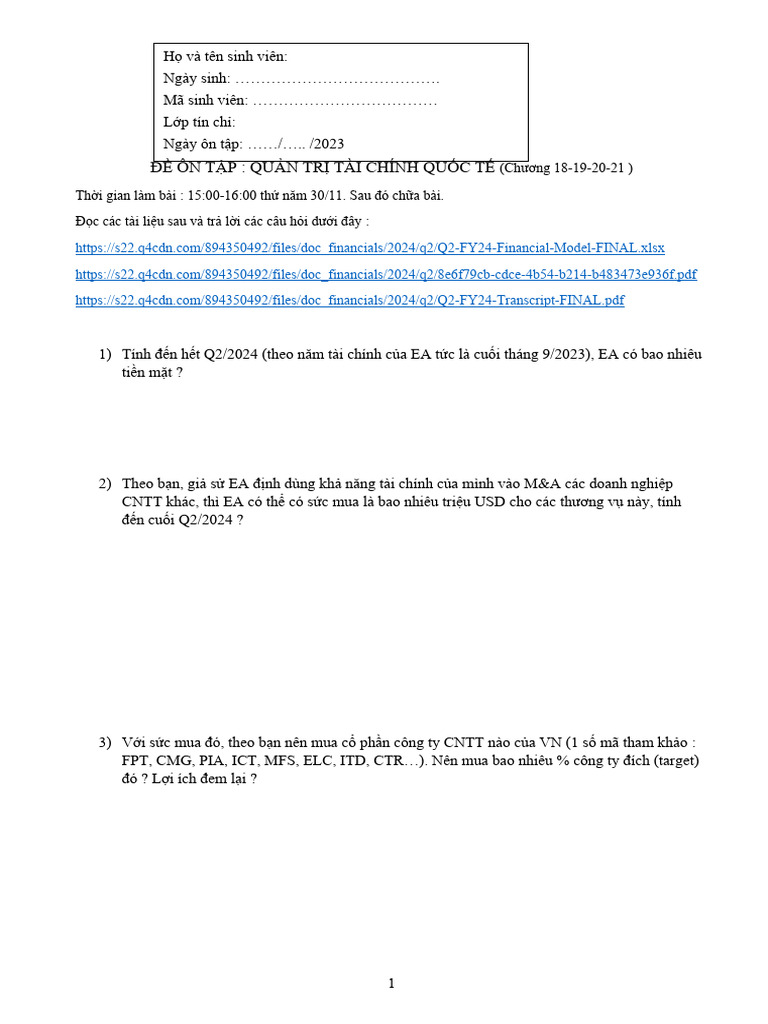 2023-11-30 QTTCQT de On Tap & Thuc Hanh (Chapter 18-19-20-21) | PDF