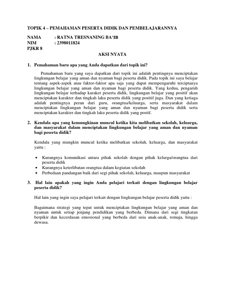 PPDP T4 - 8 Aksi Nyata Ratna TB | PDF