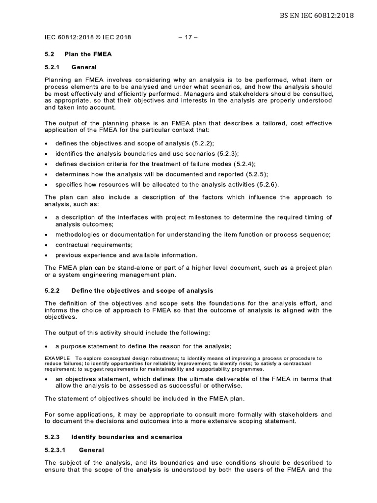 FMEA Planning Guidelines and Scope | PDF