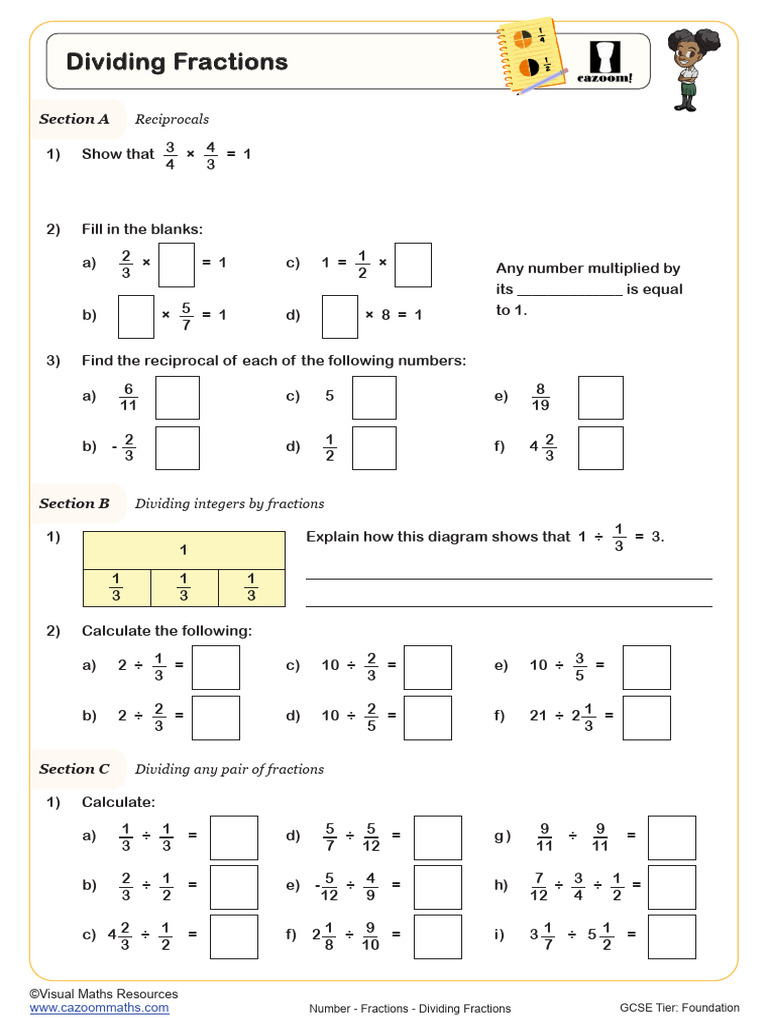 Cazoom Maths. Fractions. Dividing Fractions | PDF | Algebra | Abstract ...