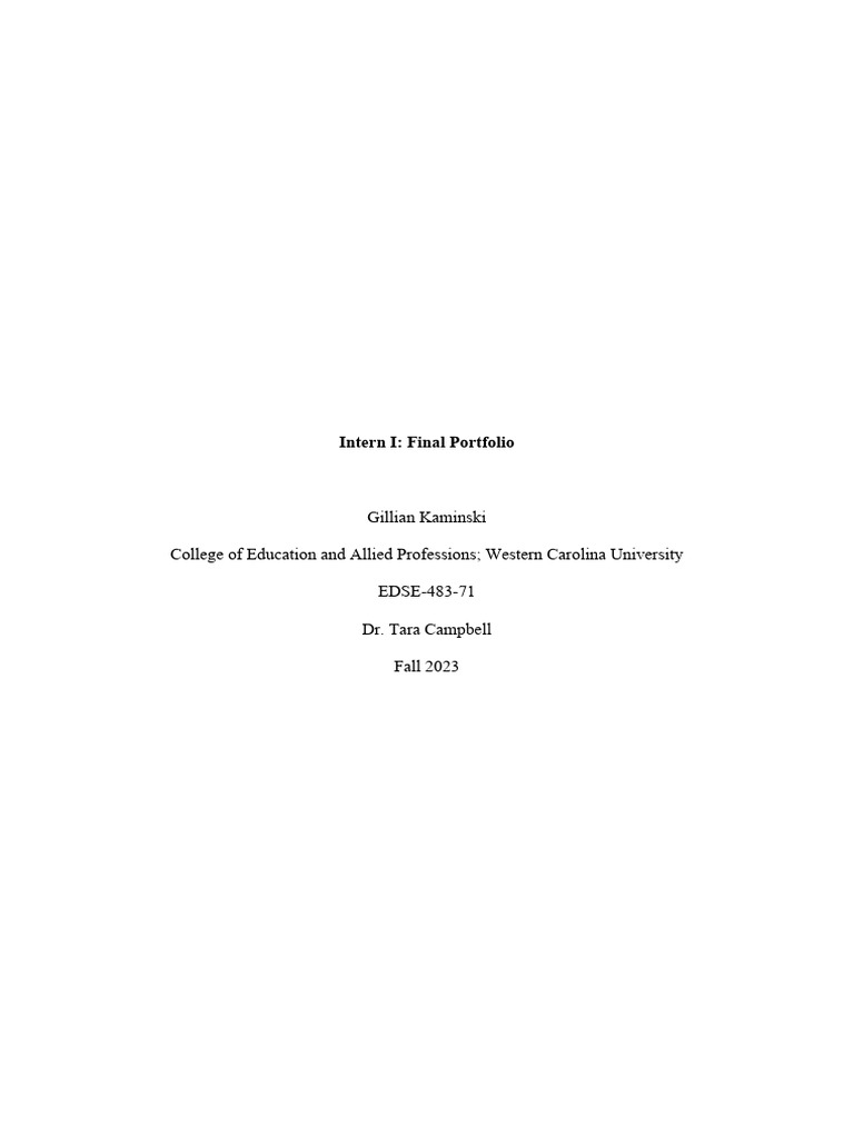 Final Portfolio: Gillian Kaminski | PDF