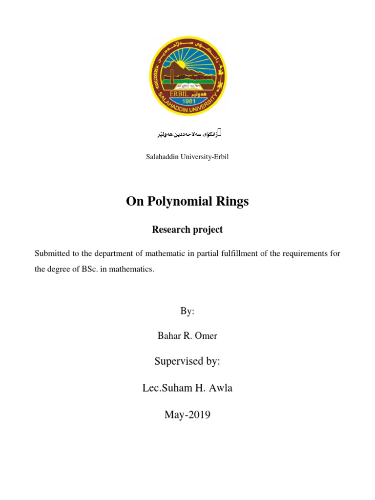 Bahar Rahman Omer | PDF | Ring (Mathematics) | Factorization