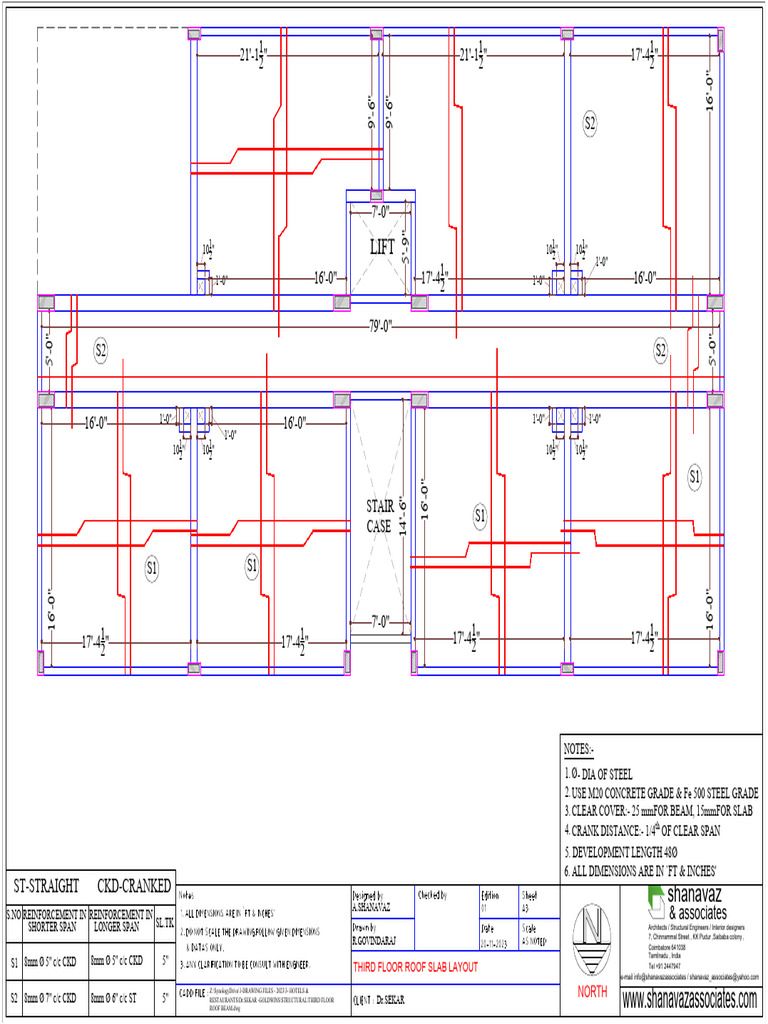 Third Floor Roof Slab Layout | Download Free PDF | Building Materials ...