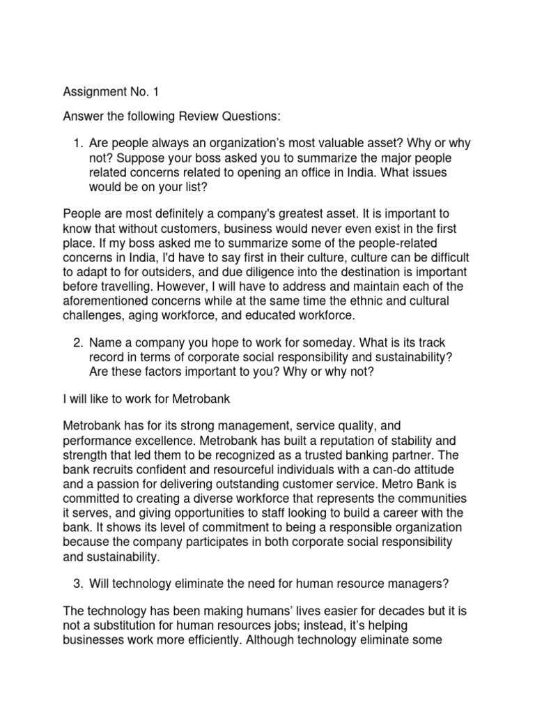 HRM Assignment Questions (Human Resources Management) | PDF | Strategic Management | Learning