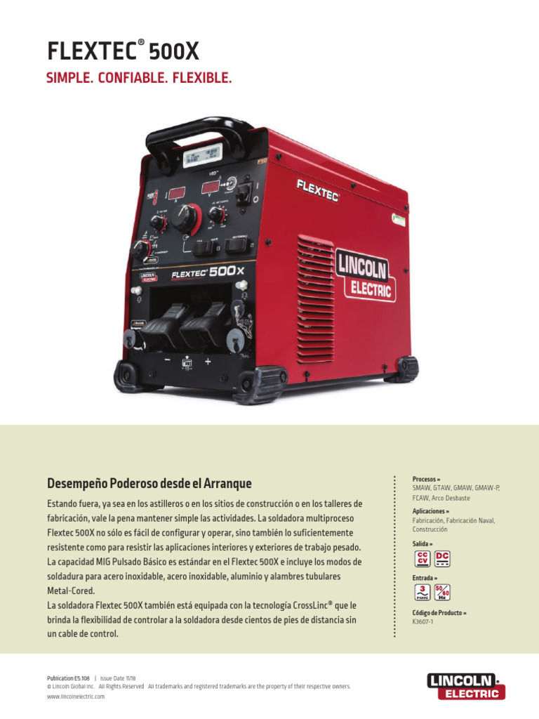 Flextec 500X | PDF | Soldadura | Construcción