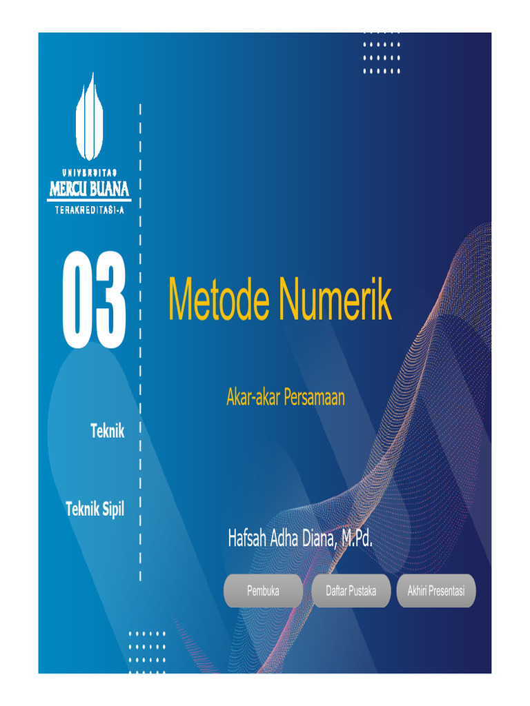 Metode Numerik (TM3) | PDF | Metode & Bahan Ajar
