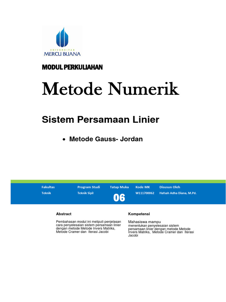 Modul Metode Numerik (TM6) | PDF