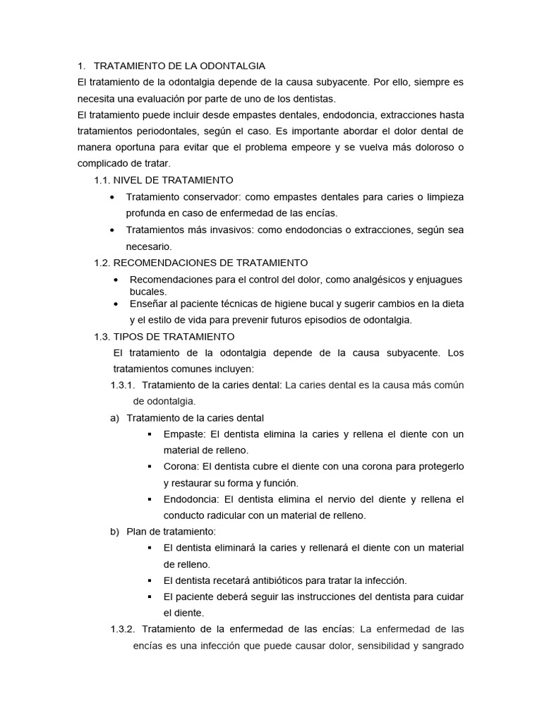 Tratamiento de La Odontalgia | PDF | Odontología | Anestesia