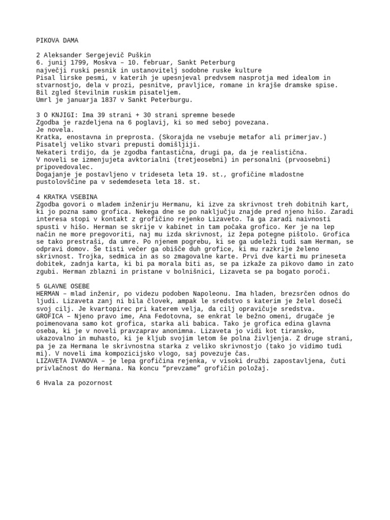 Pikova Dama | PDF