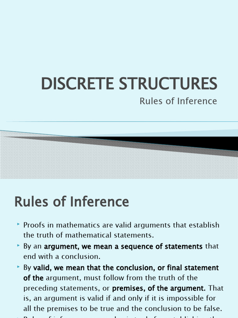 07 - Rules of Inference | PDF | Argument | Logical Consequence