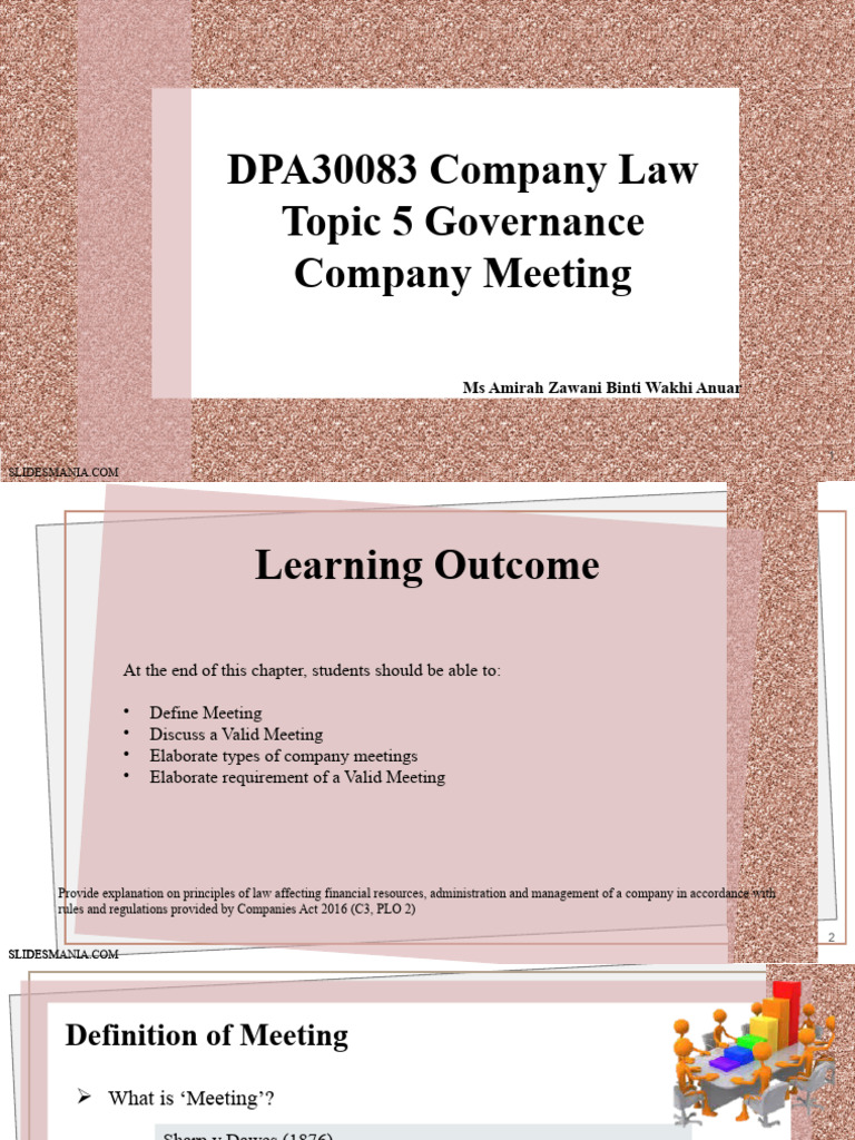 Topic 5 Company Meetings | PDF | Quorum | Proxy Voting