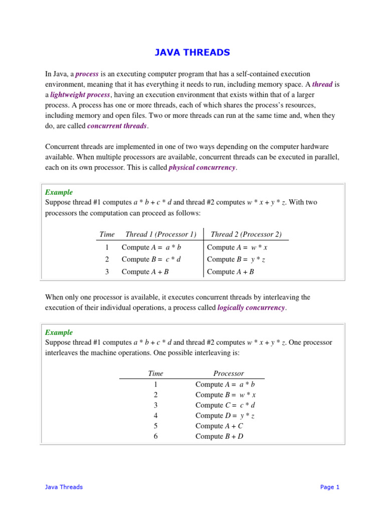 01 Javathreads | PDF | Process (Computing) | Concurrent Computing 01 Javathreads | PDF | Process (Computing) | Concurrent Computing