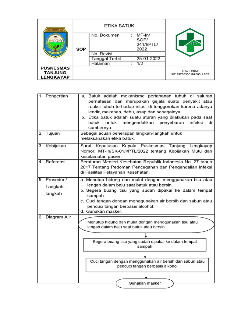 Sop Etika Batuk | PDF