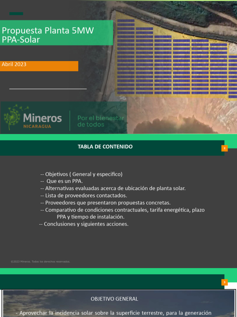 Propuesta PPA Solar 5MW Mineros | PDF | Energía renovable | Naturaleza