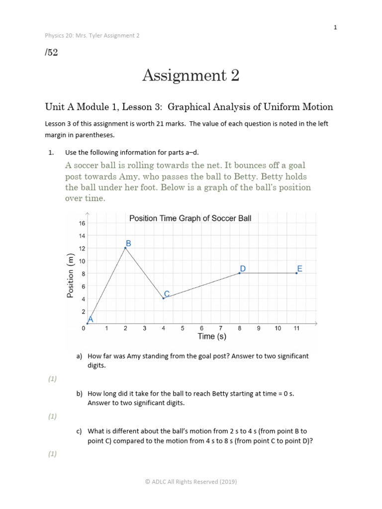Assignment02 Physics20 | PDF | Velocity | Acceleration