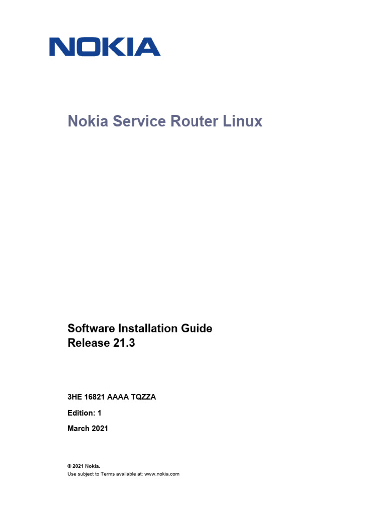 3HE16821AAAATQZZA01 - V1 - SR Linux R21.3 Software Installation | PDF | Booting | Linux