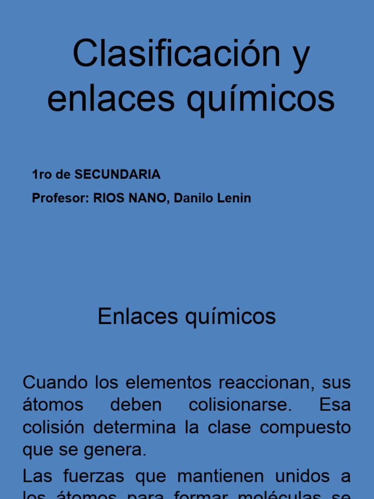 Clasificacion Enlaces Quimicos | PDF | Enlace covalente | Enlace químico