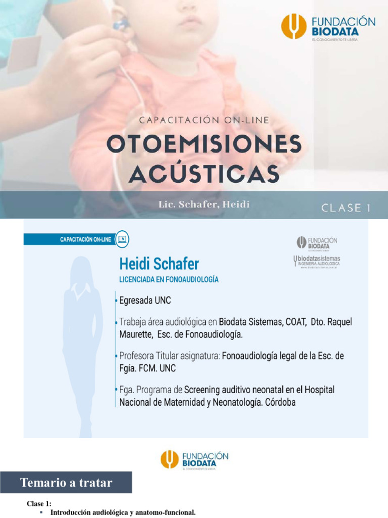 Otoemisiones - Clase 1 | PDF | Escuchando | Infantes