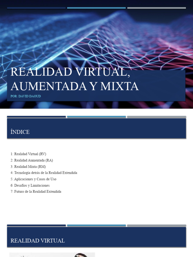 Realidad Virtual, Aumentada y Mixta | PDF | Realidad virtual | Realidad mixta