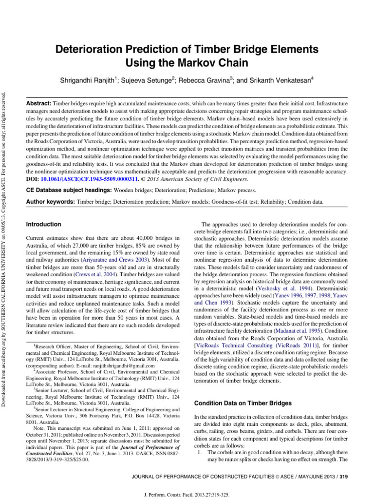 Ranjith 2013 | PDF | Markov Chain | Probability Distribution