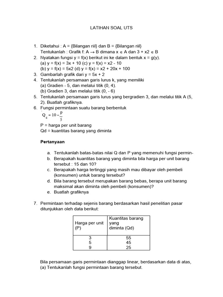 Latihan Soal Uts | PDF | Metode & Bahan Ajar