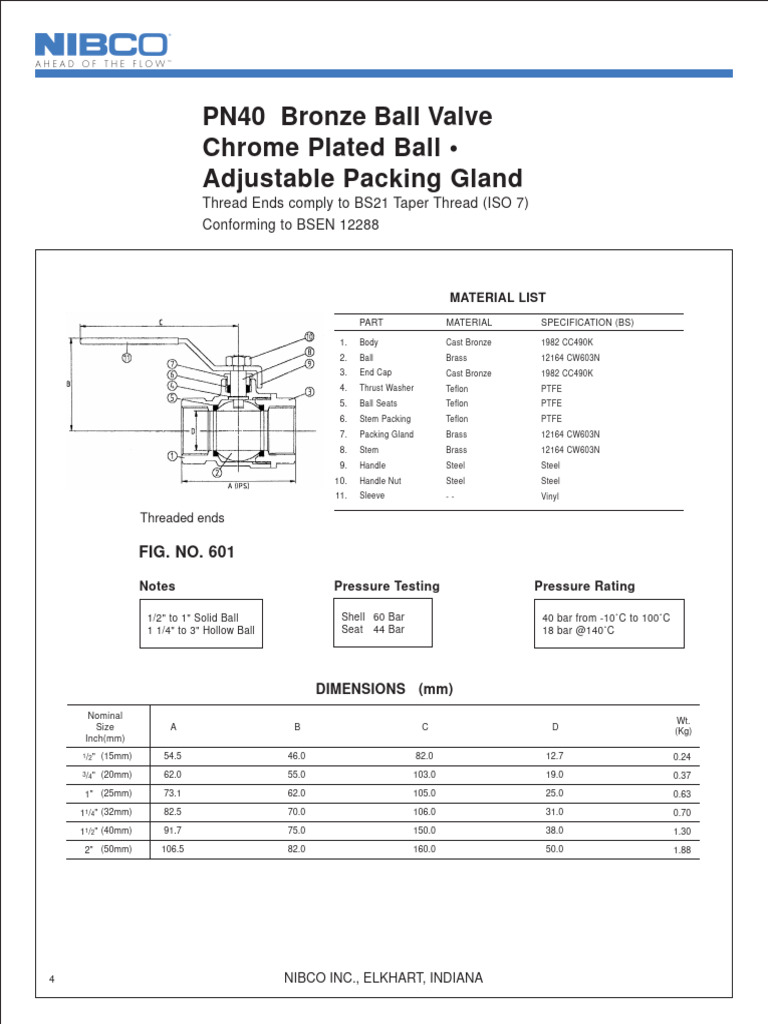 Pn40.Ball Valve | PDF | Valve | Equipment
