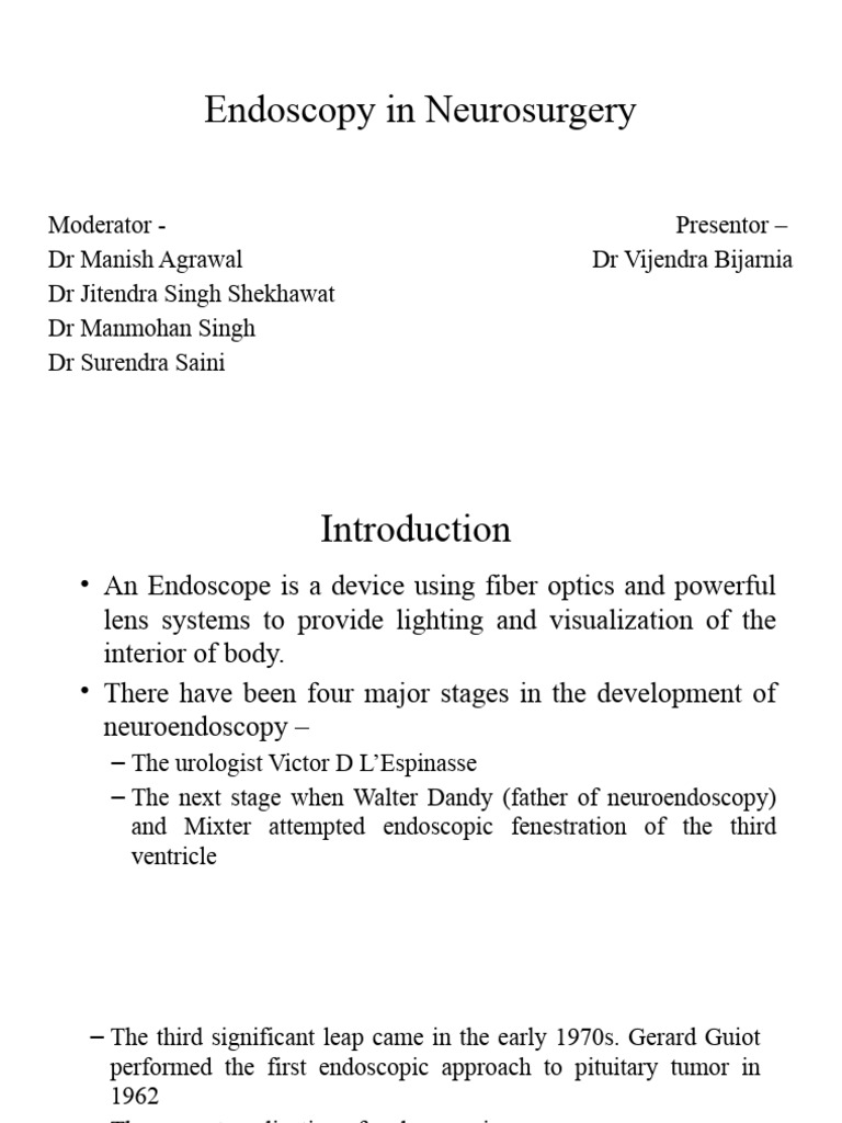 Endoscopy in Neurosurgery Seminar | PDF | Cerebrospinal Fluid | Organ ...