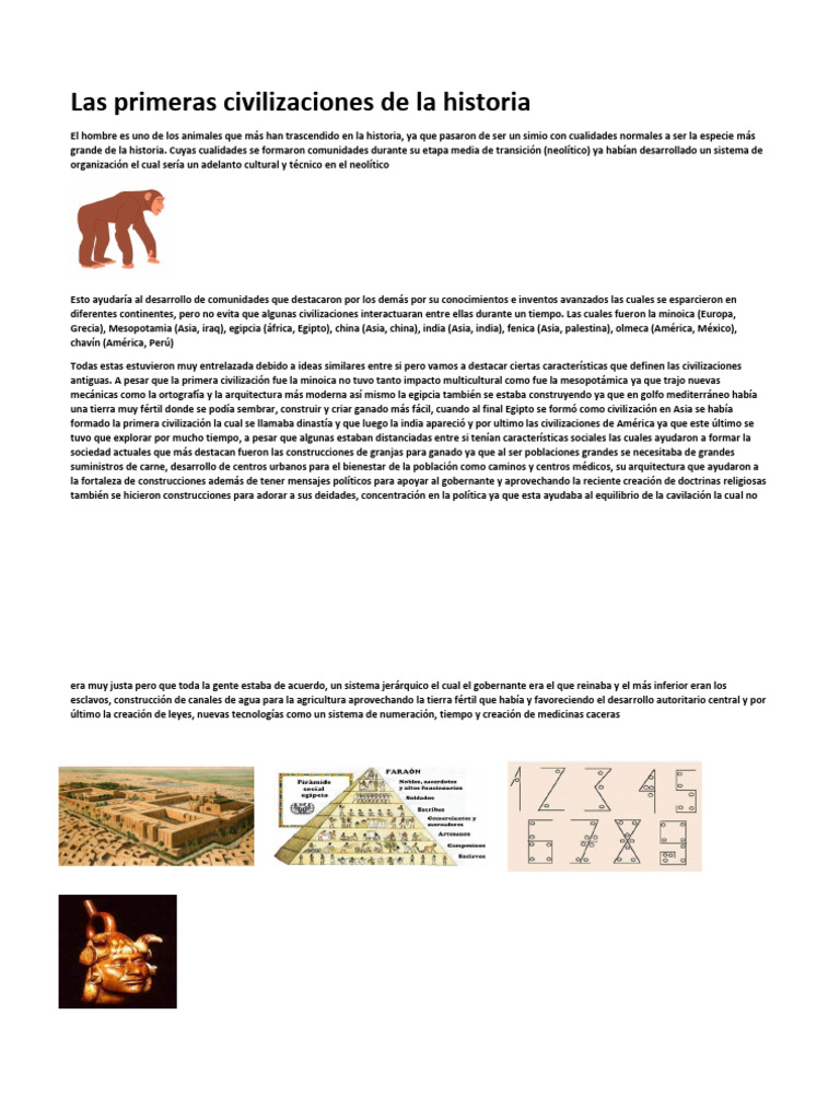 Primeras Civilizaciones de la Historia | PDF | Asia | Mesopotamia