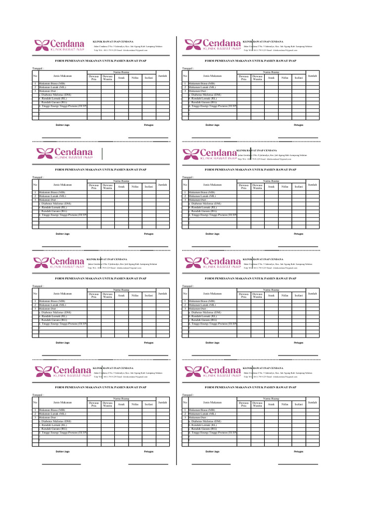 Form Pemesanan Makanan | PDF