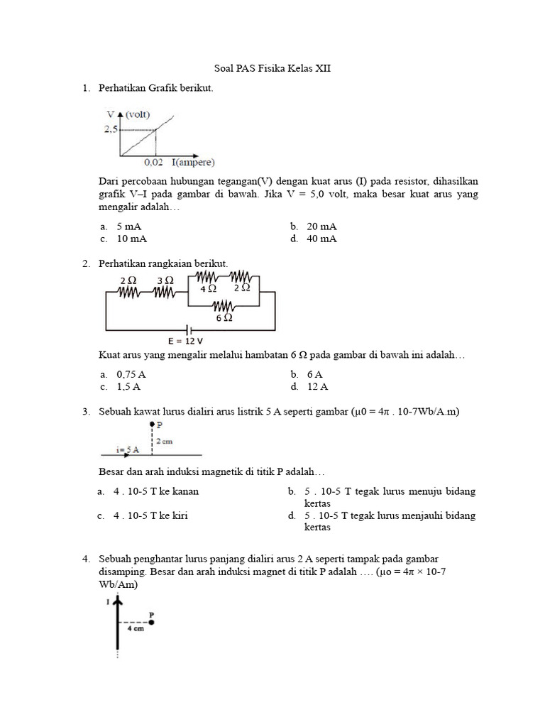 Soal PAS Fisika Kelas XII | PDF