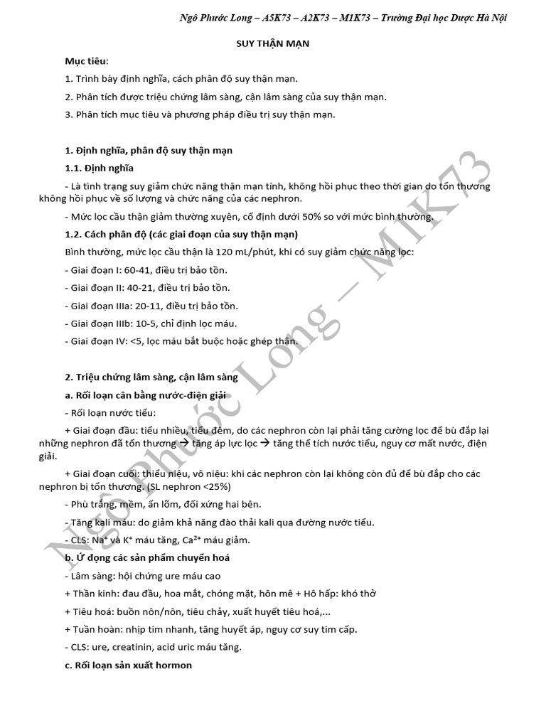 Suy thận mạn | PDF