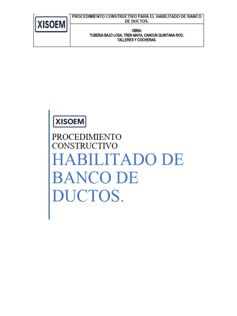 Procedimiento Constructivo - 06 Habilitado de Banco de Ductos | PDF ... Procedimiento Constructivo - 06 Habilitado de Banco de Ductos | PDF ...