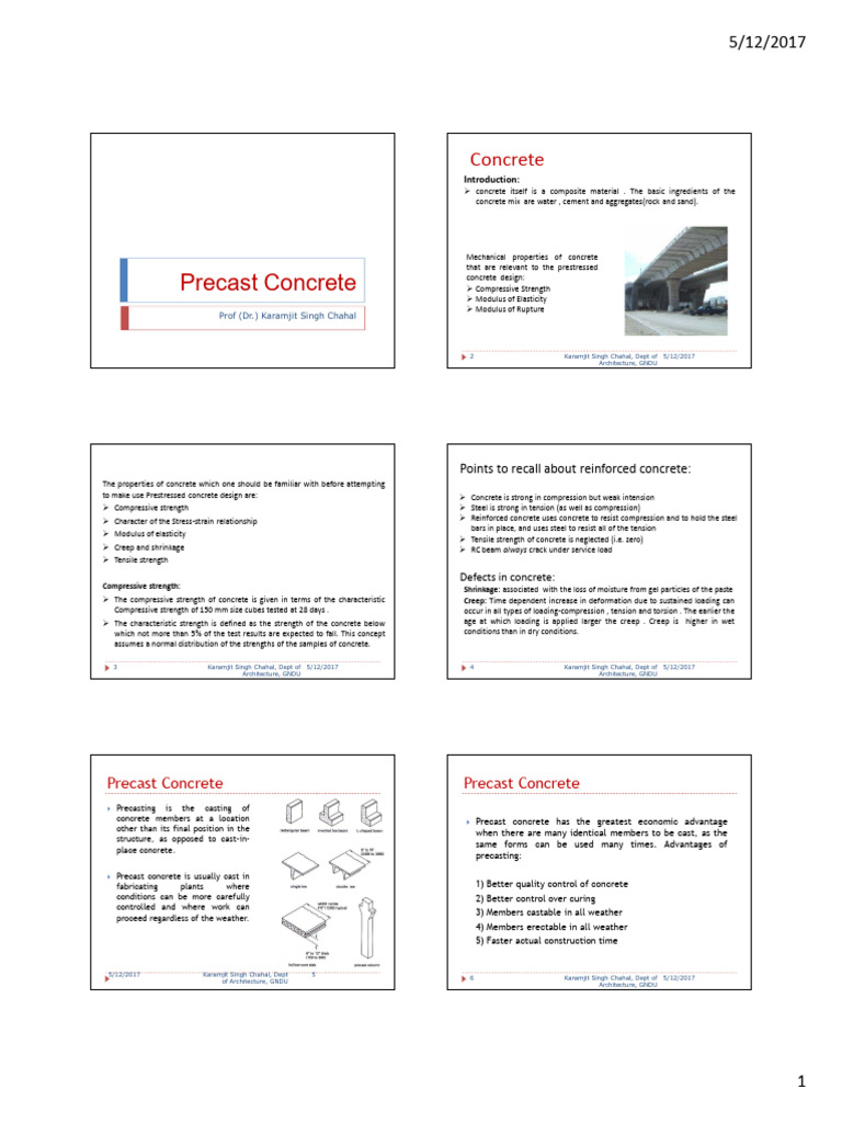 Precast Conc | PDF | Concrete | Precast Concrete