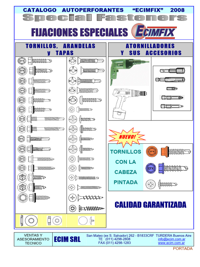 Catalogo - Ecim Tornillo Autoperforante | PDF | Tornillo | Madera