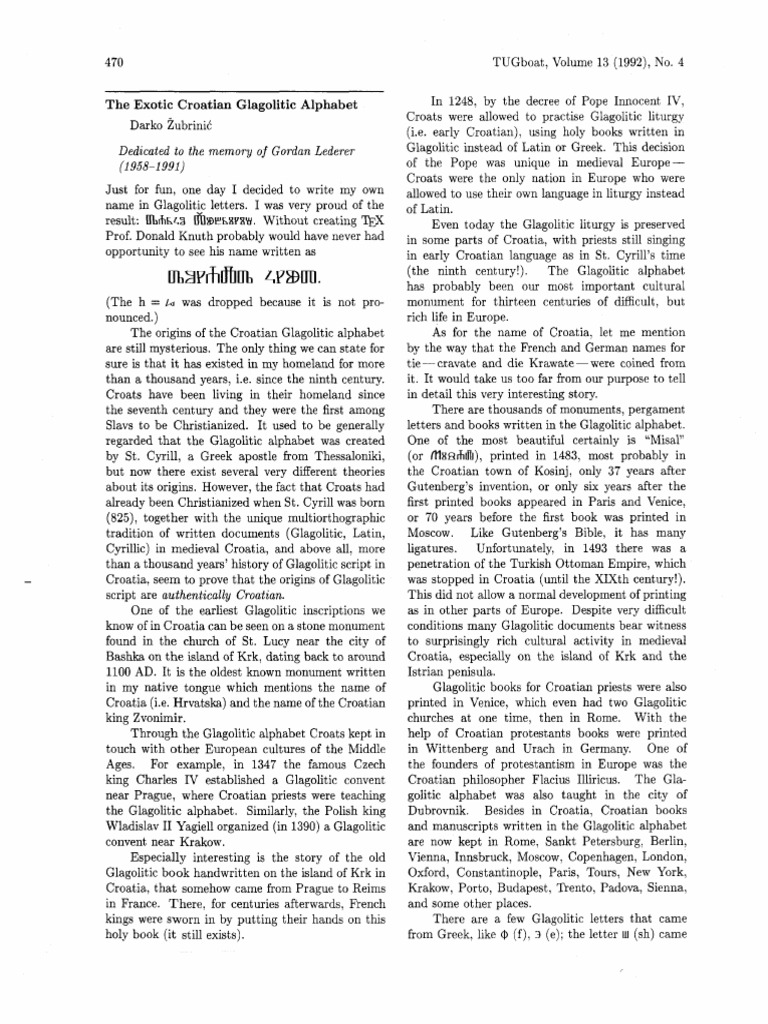 Žubrinić Darko_The Exotic Croatian Glagolitic Alphabet (Misal tiskan ...
