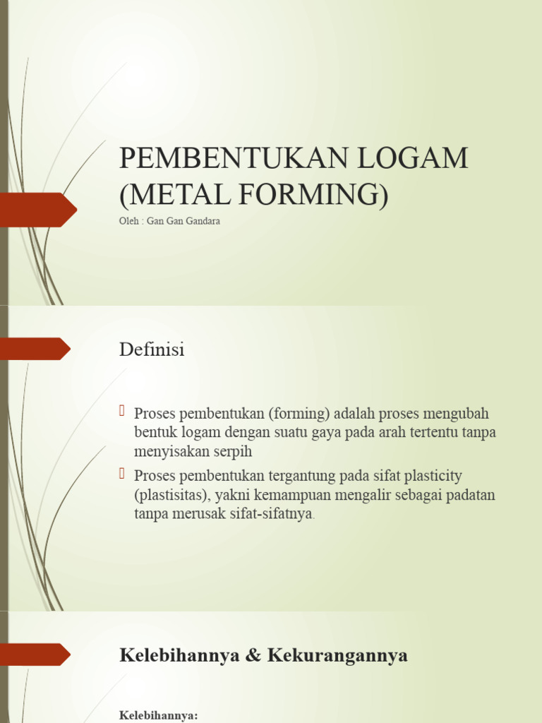PROSES MANUFAKTUR 2 M3 (METAL FORMING) Bag 1 | PDF