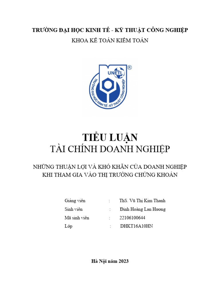 Bài Tiểu Luận Tcdn | PDF