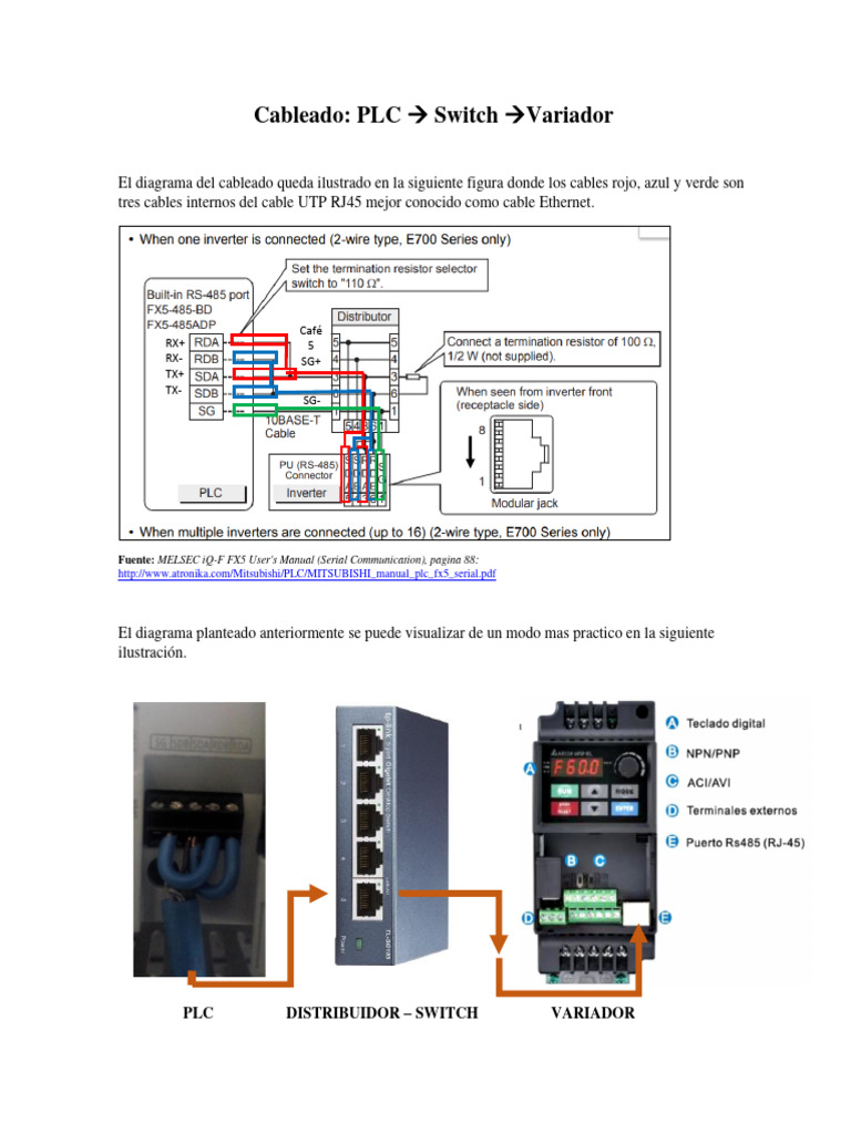 Variadores VFD - PLC FX5U Por MODBUSS RS485 | PDF | Ciencias de la ...