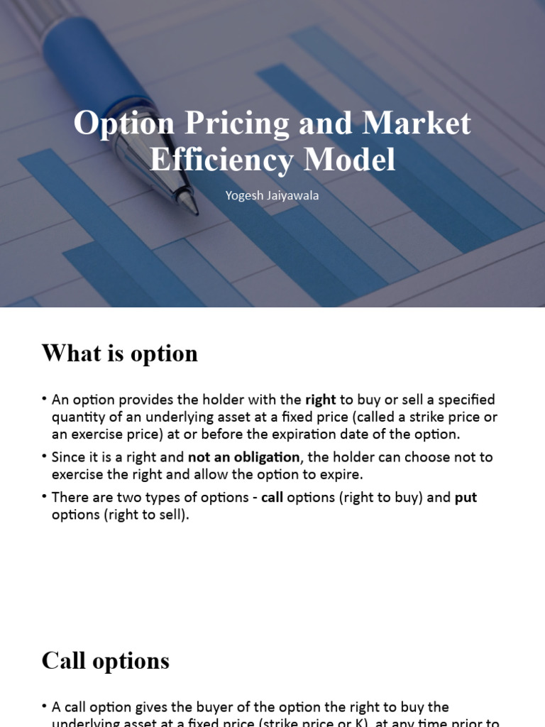 Option Pricing and Market Efficiency Guide | PDF | Option (Finance ...