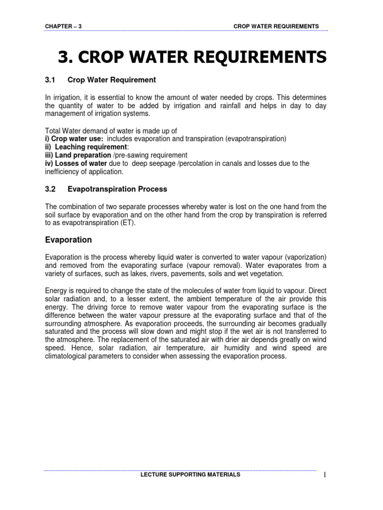 Chapter - 3 CWR (Updated) | PDF | Evapotranspiration | Evaporation