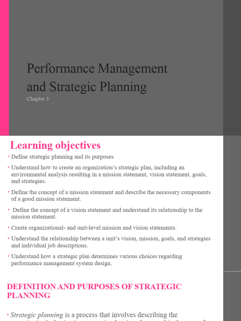 Chapter 3 Performance Managment and Strategic Planning | PDF ...