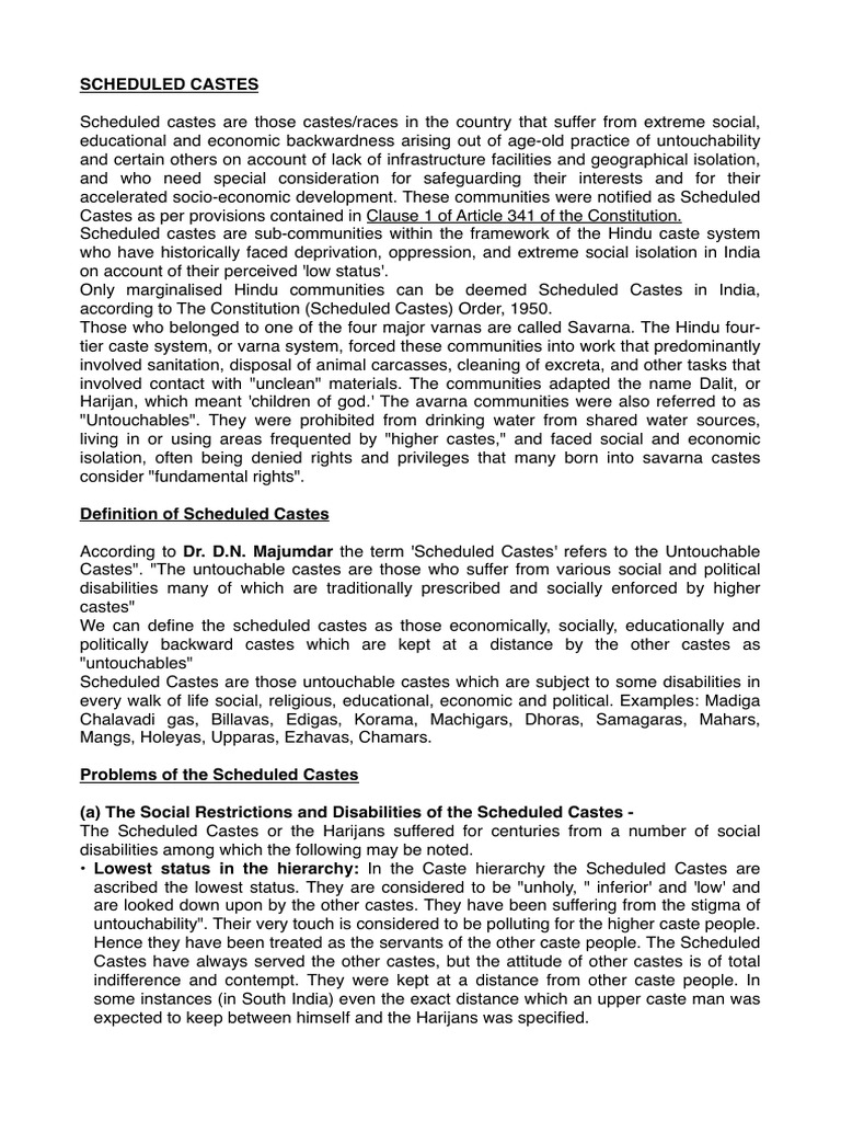 Scheduled Castes | PDF | Dalit | Caste