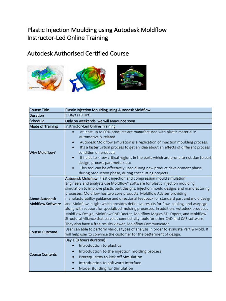 Moldflow Course | PDF | Simulation | Autodesk
