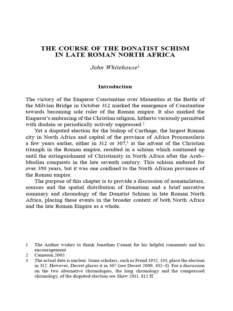 The Course of The Donatist Schism in Lat | PDF | Late Antiquity | Roman ...