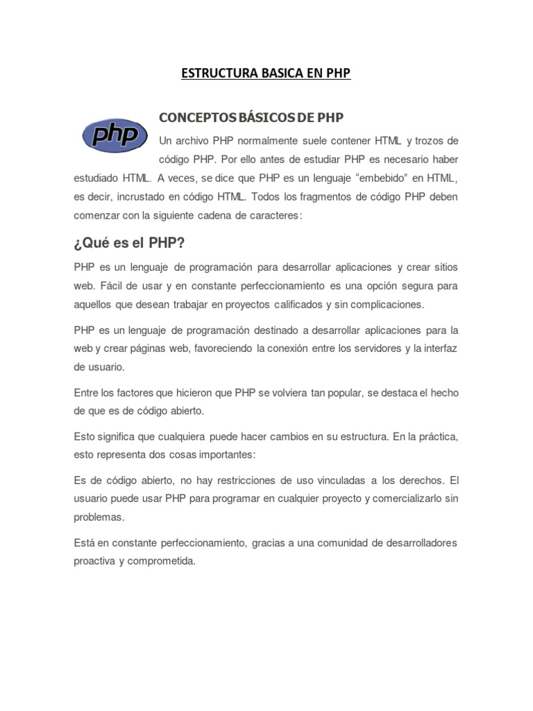 Introduccion Al Php..... | PDF | Php | HTML Introduccion Al Php..... | PDF | Php | HTML