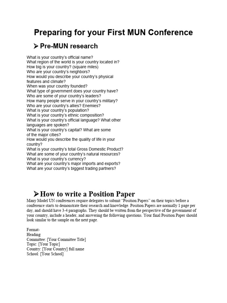 MUN Conference | PDF | United Nations | International Relations