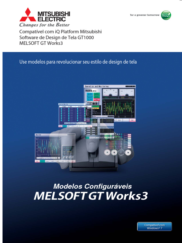 Software de Engenharia MELSOFT GT Works 3 Compatível Com Plataforma ...